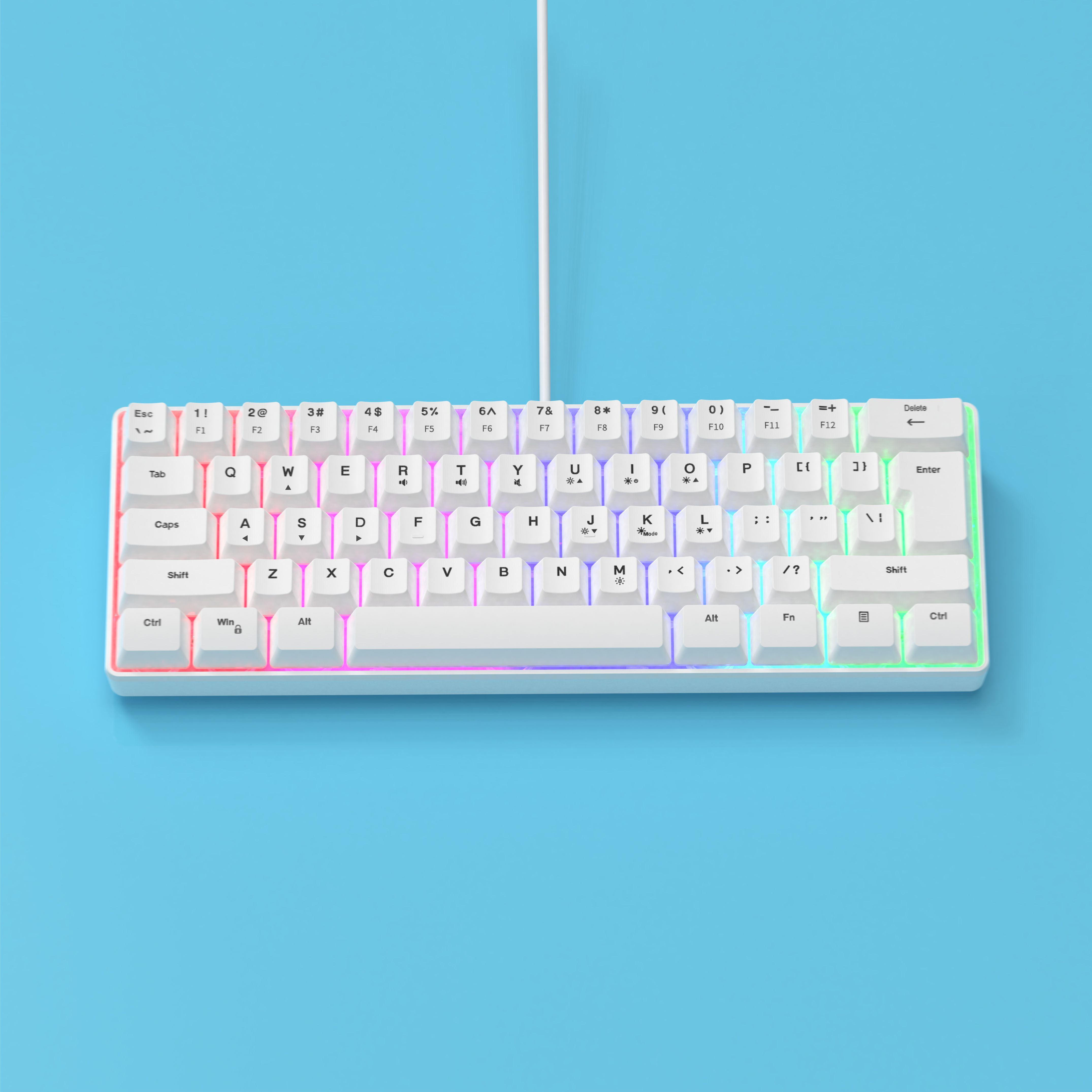 Mini Portable 60% Ratio White Wired Gaming Keyboard Compact - Temu Moldova