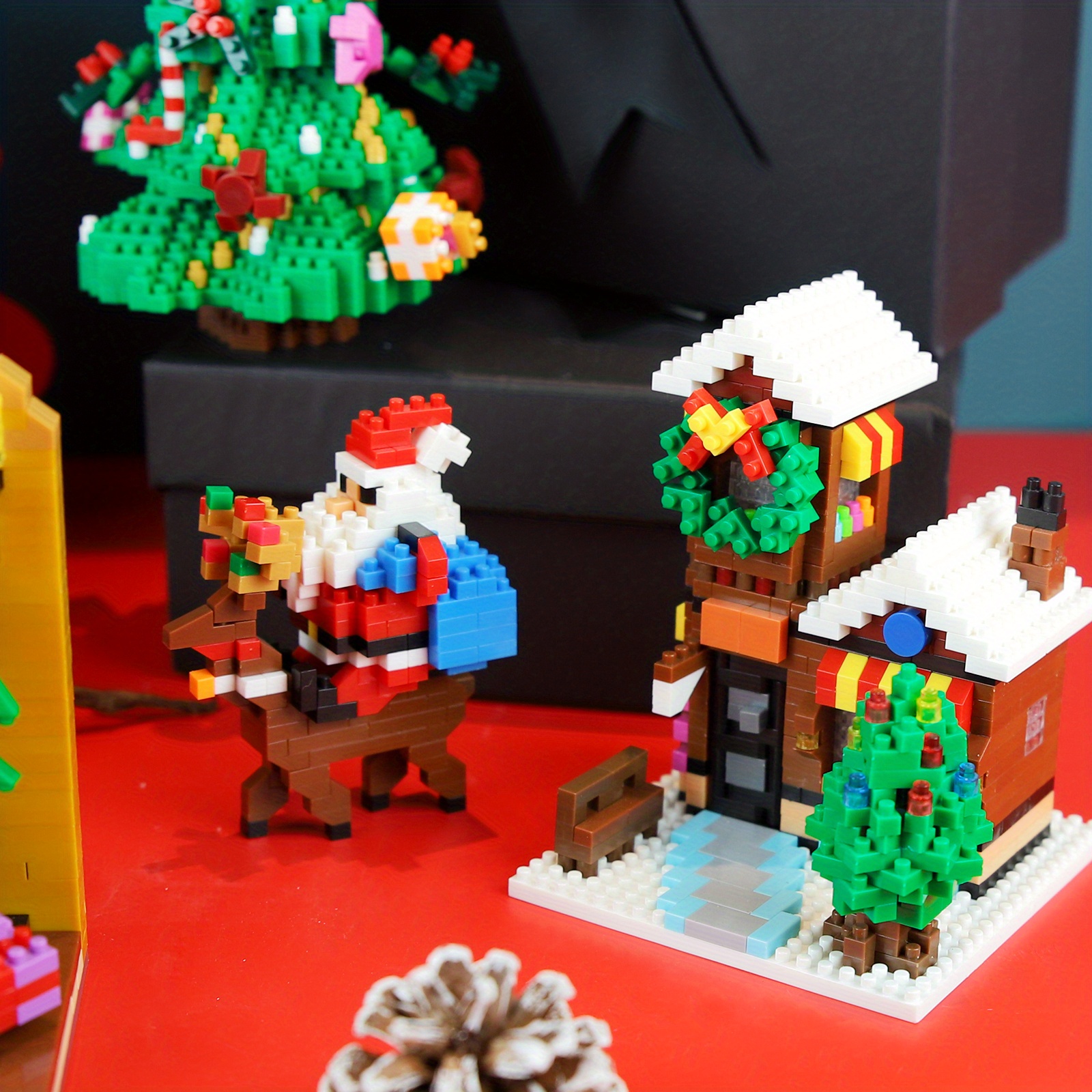 Festive Christmas House Micro Brick Construction Toy Set Abs Material ...