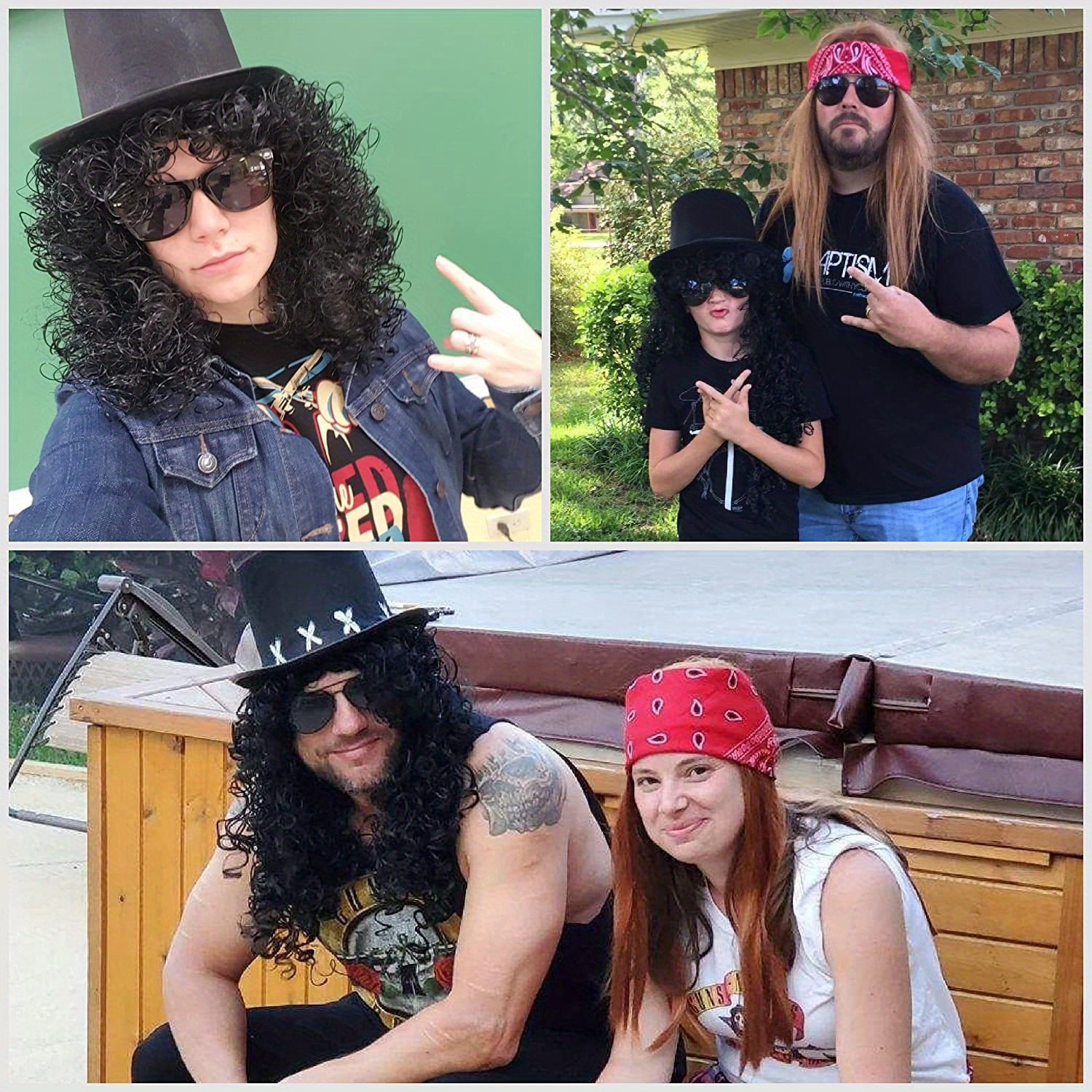 1pc mens short curly black rocker mustache beard wig california ...