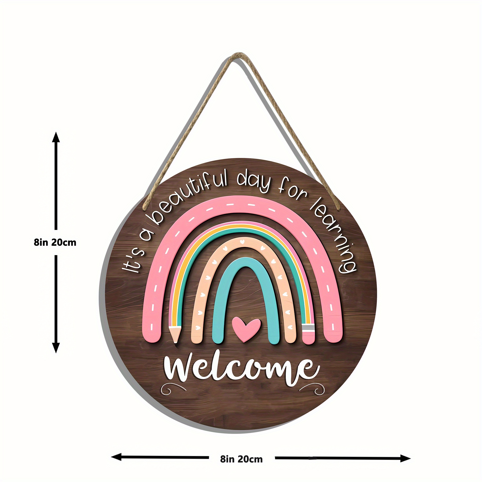 Wooden Plaque Welcome Today A Good Day Learning Rainbow - Temu