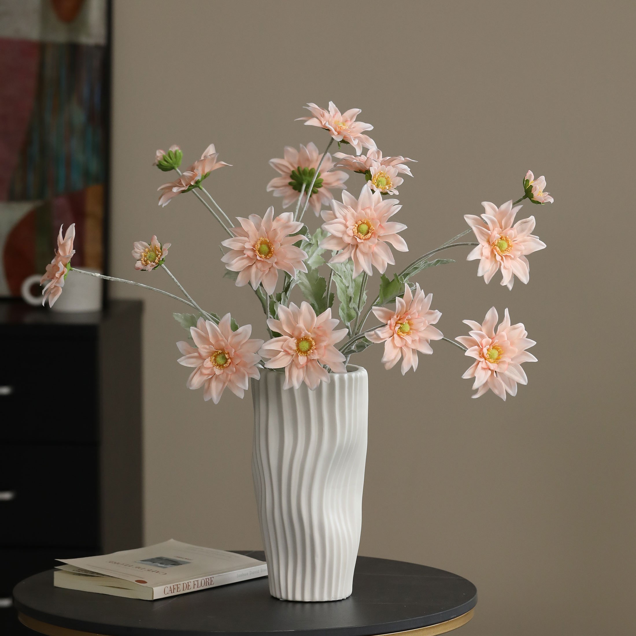 Simulation 4 Heads Silky Fabric Wild Chrysanthemum Lilac - Temu