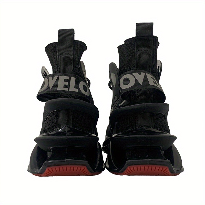 Men's High Top Cozy Blade Type Shoes, Breathable Shock Absorption Lace ...