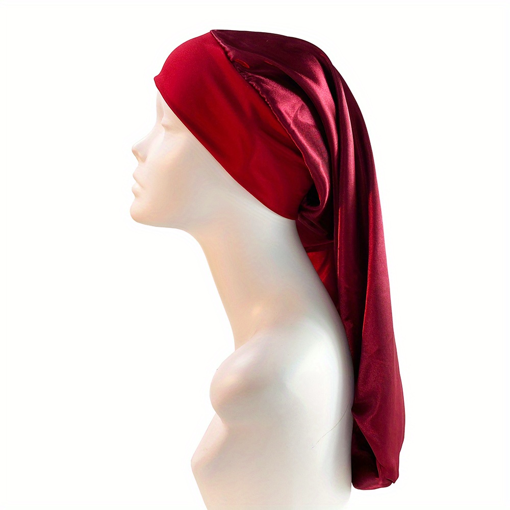 Long Satin Bonnet Silk Bonnet Hair Bonnet Sleeping Long - Temu