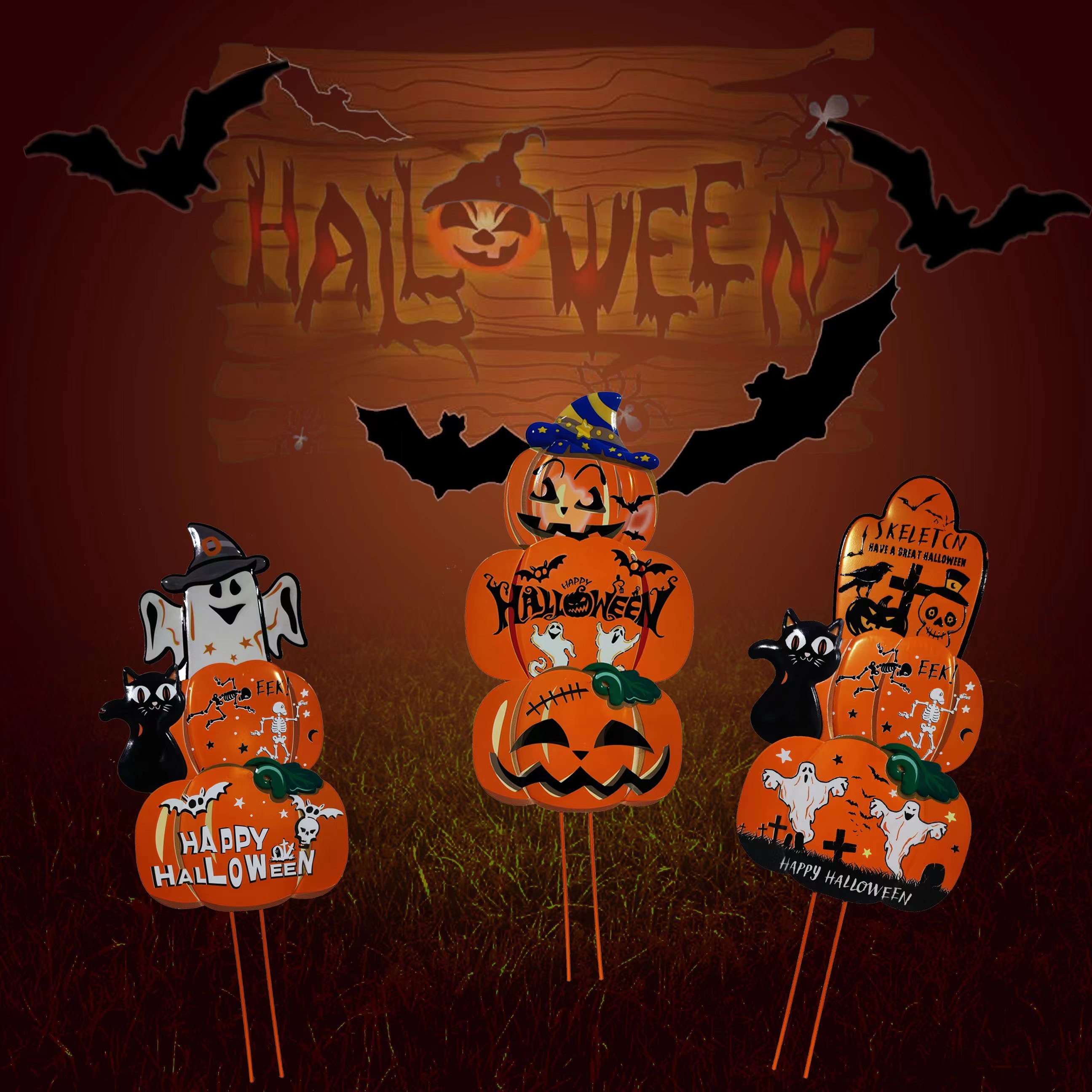 stakes spooky tombstones black cat ghosts - Temu Canada