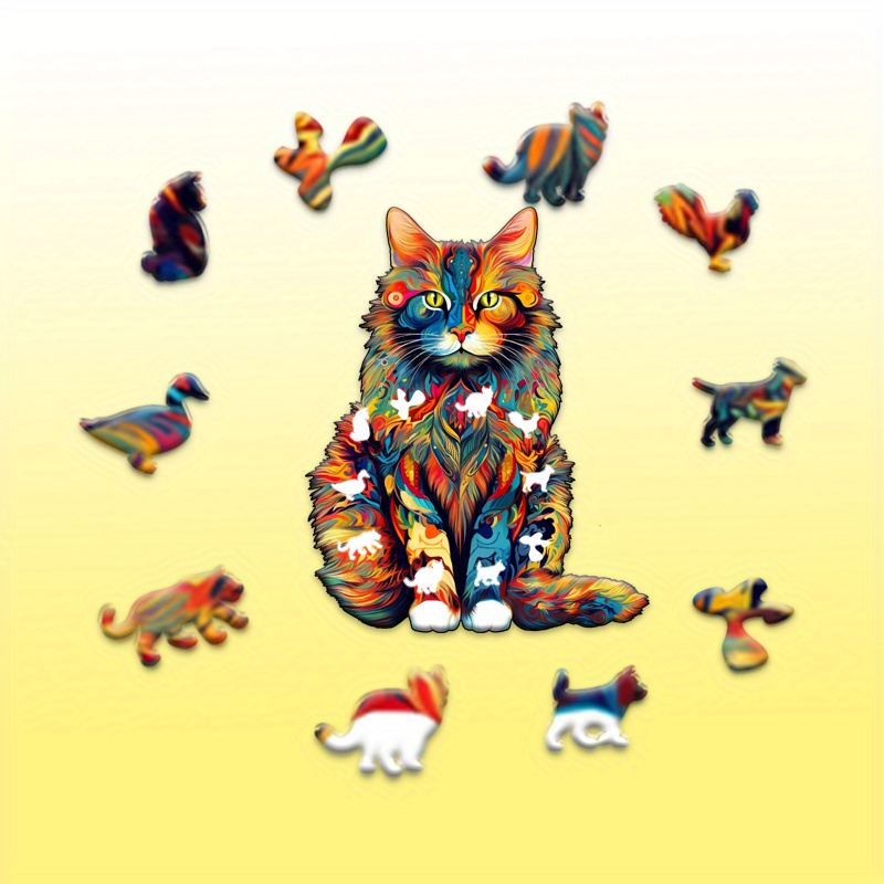 Cute Cat Wooden Puzzle Advanced Gameplay Interesting Puzzle Can Be Sent ...