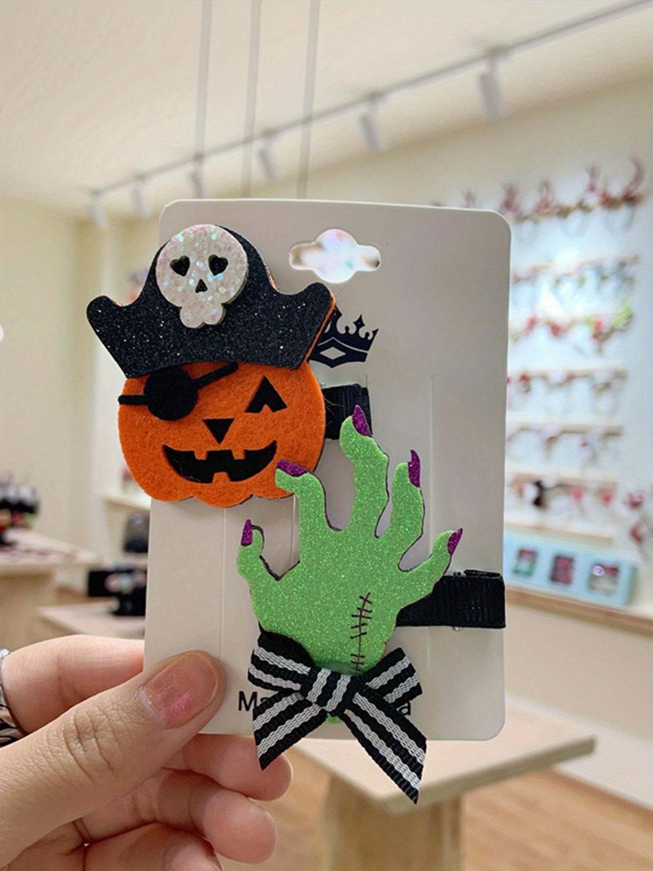 creative halloween bangs clip special use pumpkin ghost hand - Temu ...