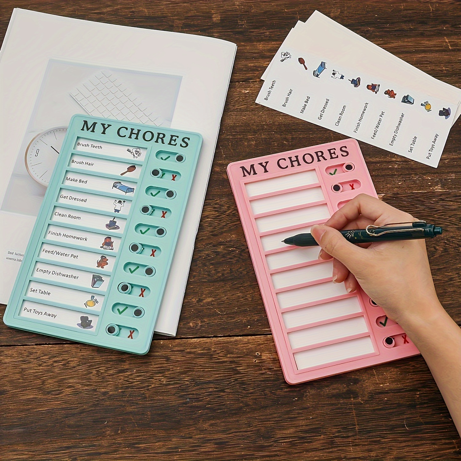 2 Checklist Boards + 12 Cardstock Daily Schedule List Board - Temu Norway