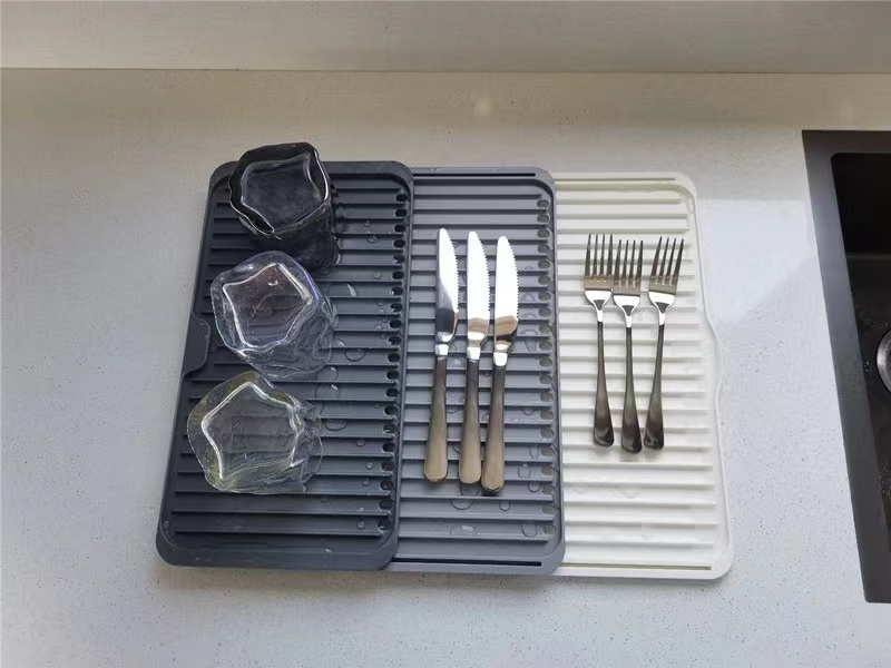 Three layer Drain Rack Dish Drying Mat Foldable Silicone - Temu
