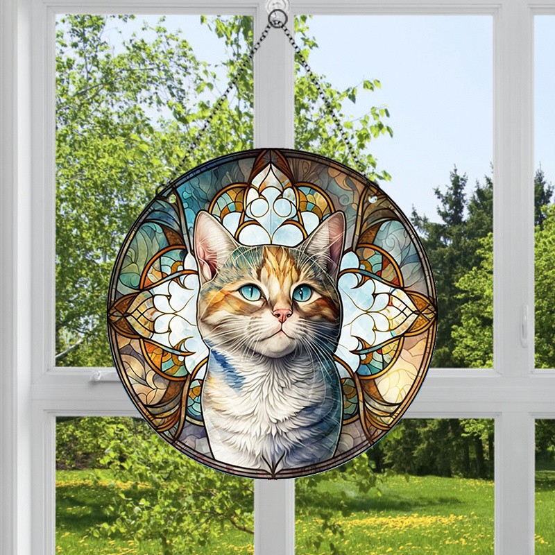 Christmas Acrylic Glass Decorations Cartoon Cat - Temu Philippines