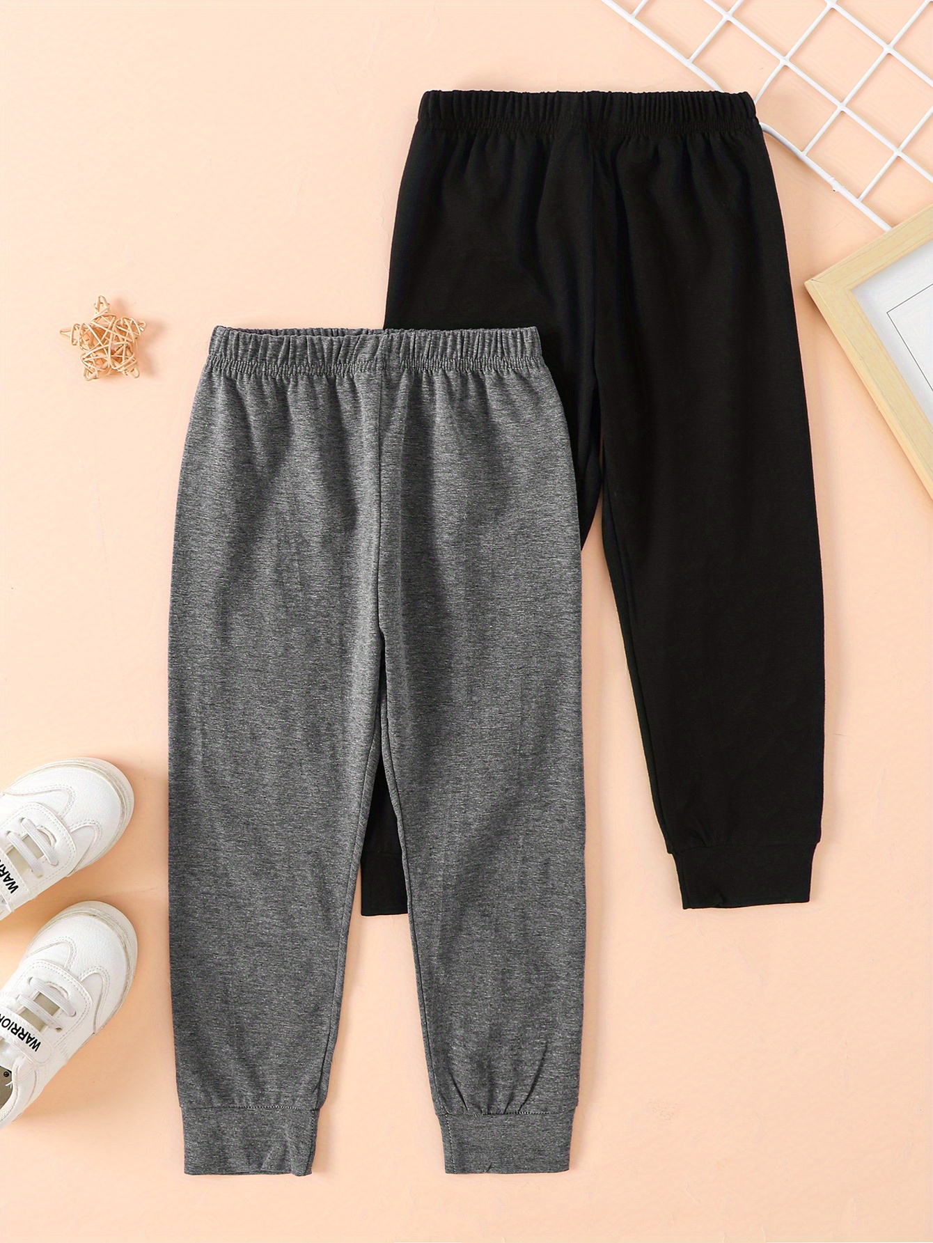 Casual Sports Pants Solid Color Girls Seasons, Gift Kids - Temu New Zealand