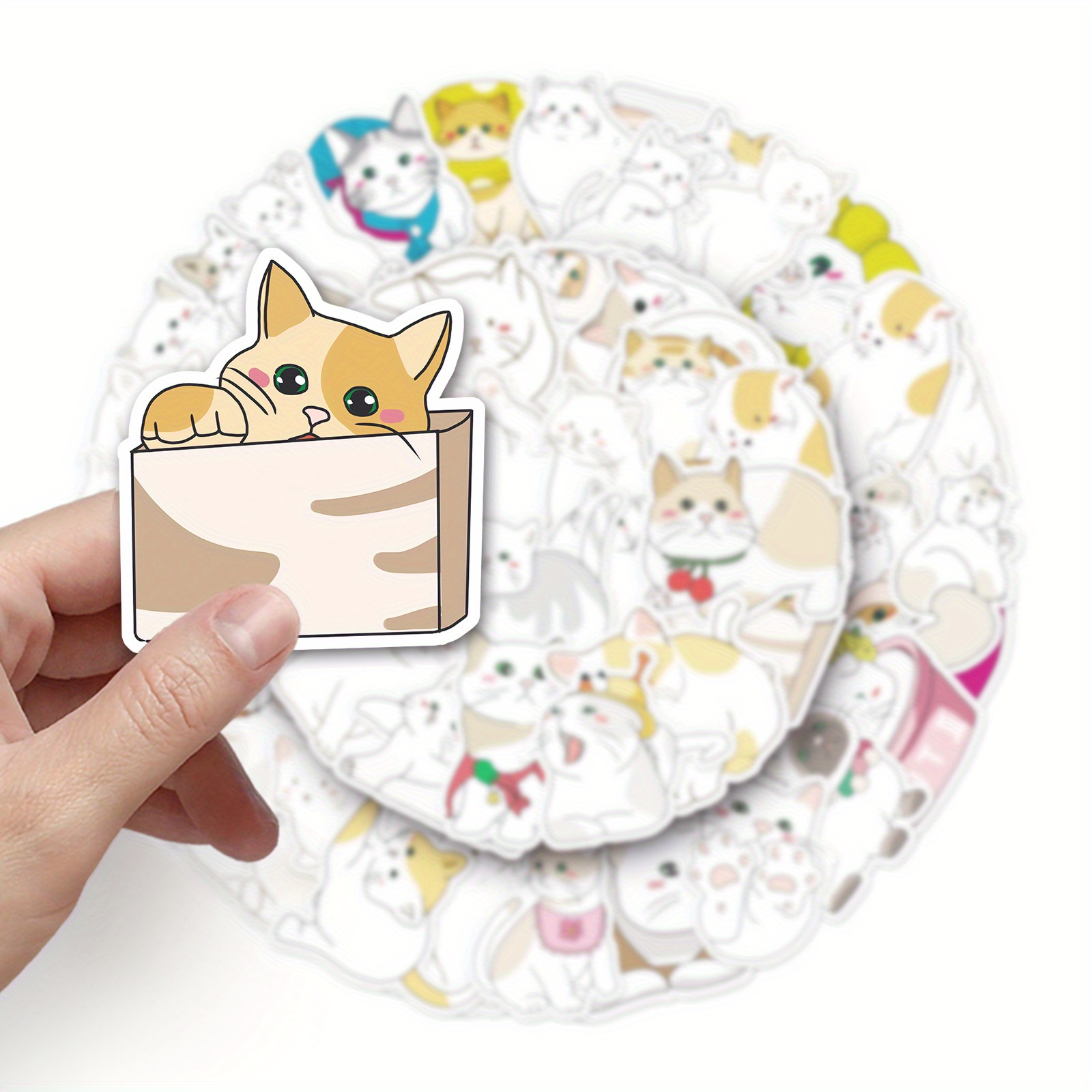 50 Kitten Doodle Stickers Original Cute Goo Card Sticker Diy - Temu ...