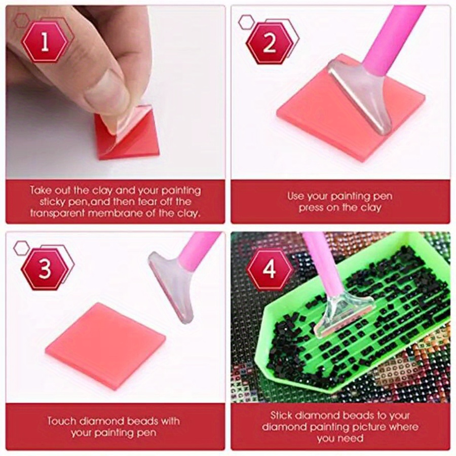 Red Painting Glue Clay Diy Diamond Embroidery Wax Mud Tools - Temu ...
