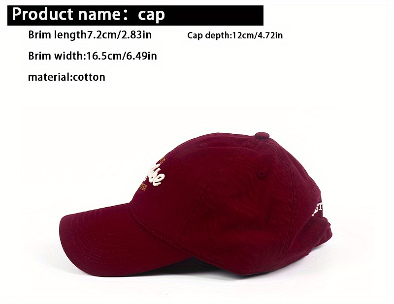 1pc unisex sunshade baseball cap with letter embroidery for outdoor ...