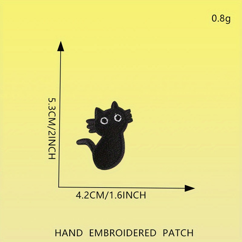 Embroidery Label Cartoon Cat Patches Men Clothing - Temu Australia