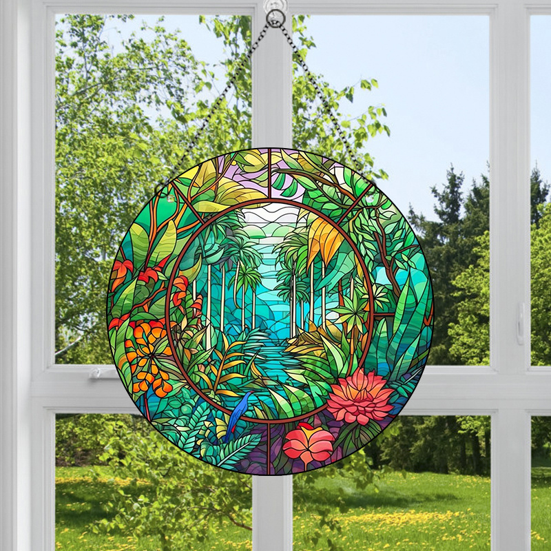 Acrylic Glass Ornament Flowers Plants Jungle Coconut Tree - Temu United ...