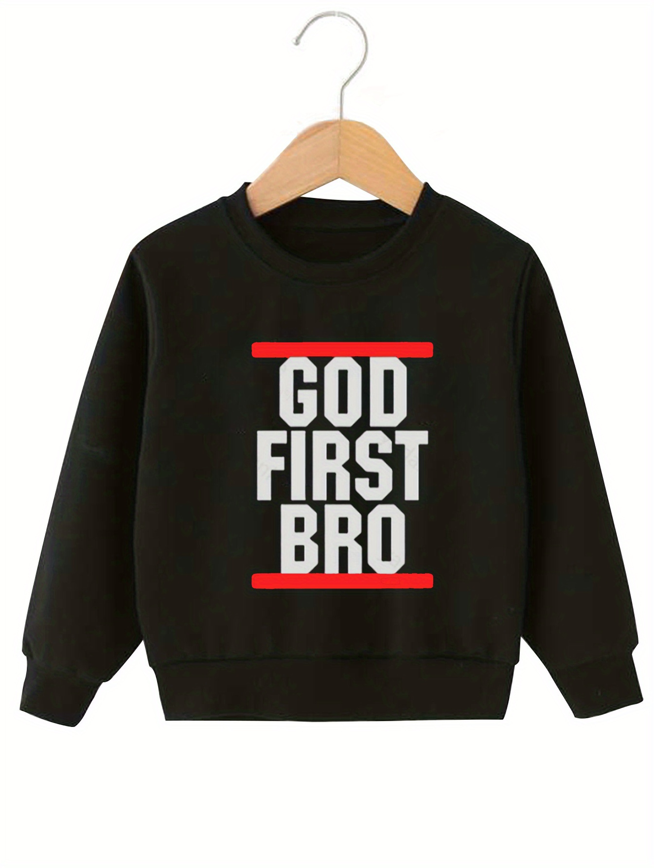 God First Bro Letter Pattern Print Sweatshirt Kids Boys Keep - Temu Norway