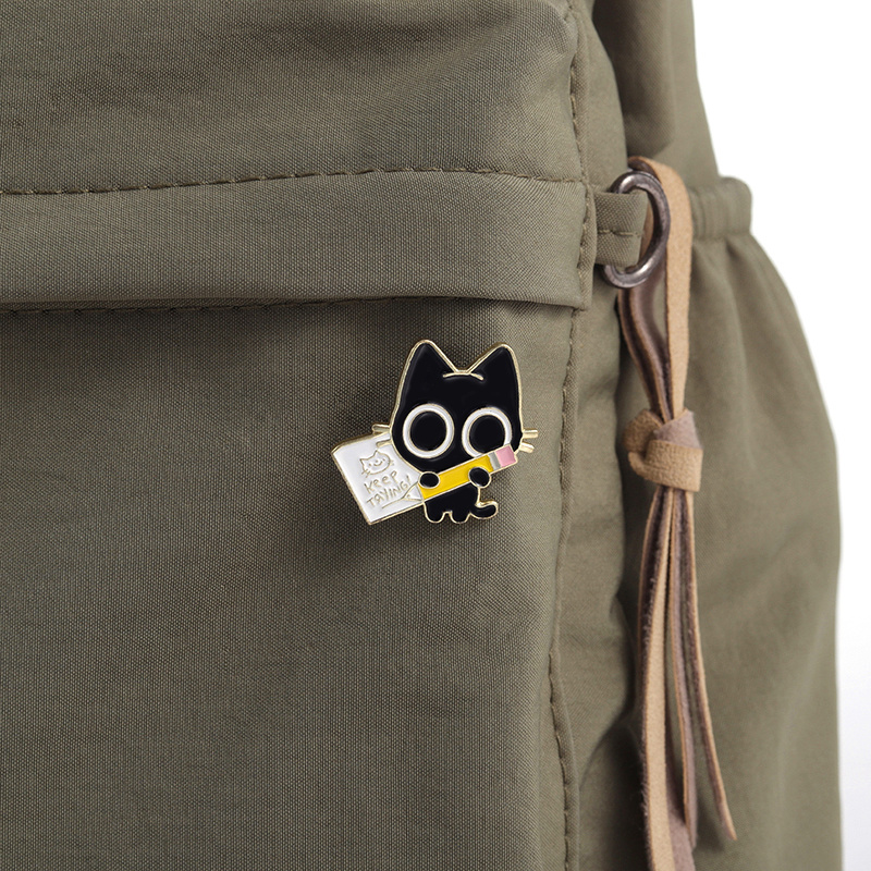 black cat shape animal theme brooch cartoon clothing - {region_name}