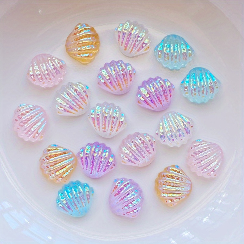 Glossy Shell Mixed Resin Charms Nail Decoration - Temu Netherlands