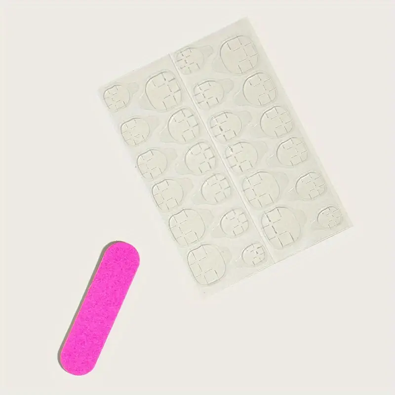 Glossy Medium Square Nails Pink White Gradient Press Temu Australia