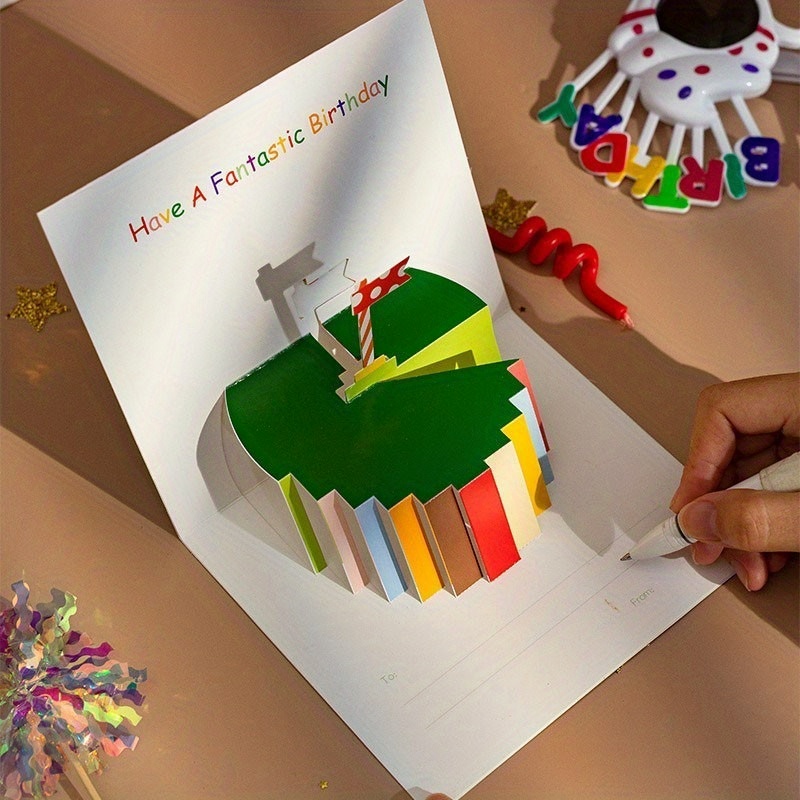 3d 誕生日カード グリーティングカード 記念日ギフト ド 招待状 封筒付き 誕生日ケーキデコレーション Temu Japan