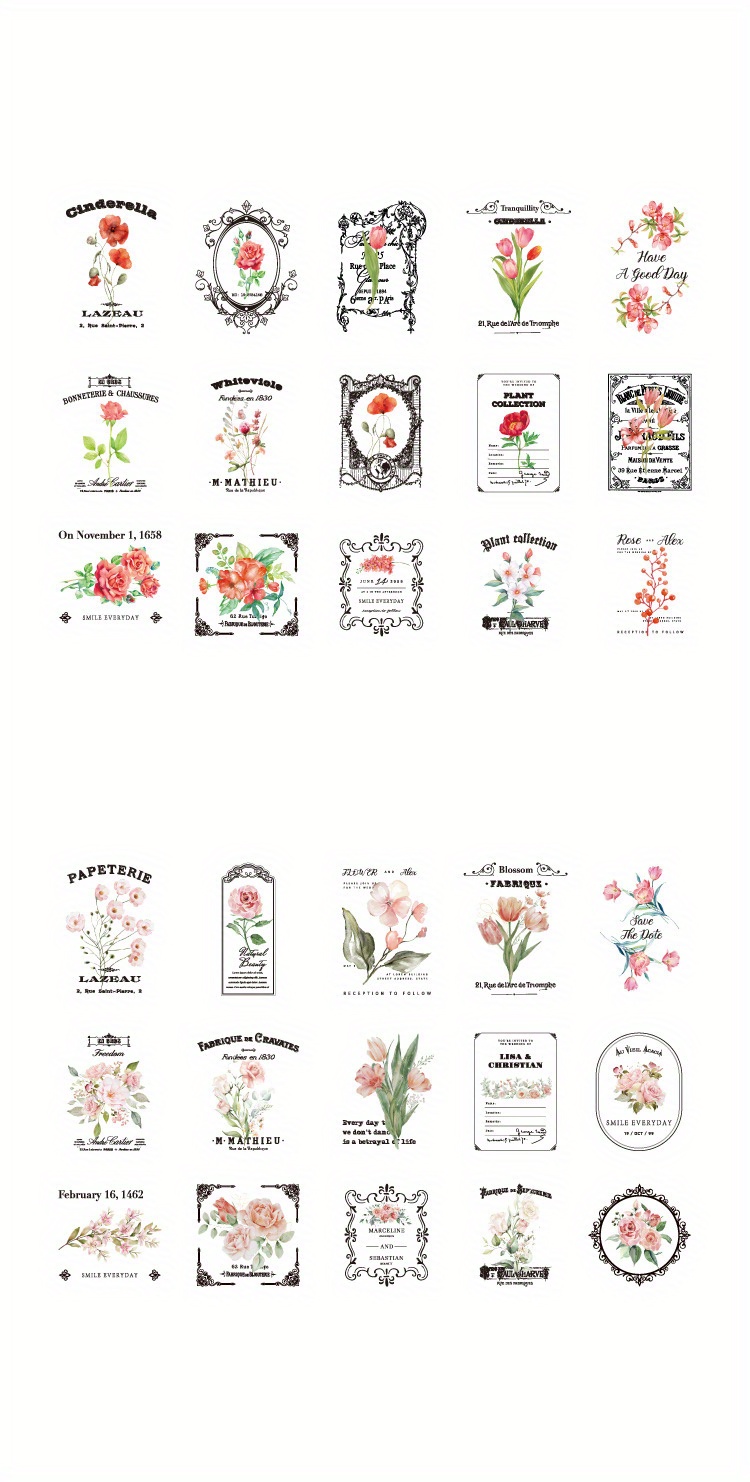 Bag Watercolor Flower Sticker Floral Journal Series Artistic - Temu Canada