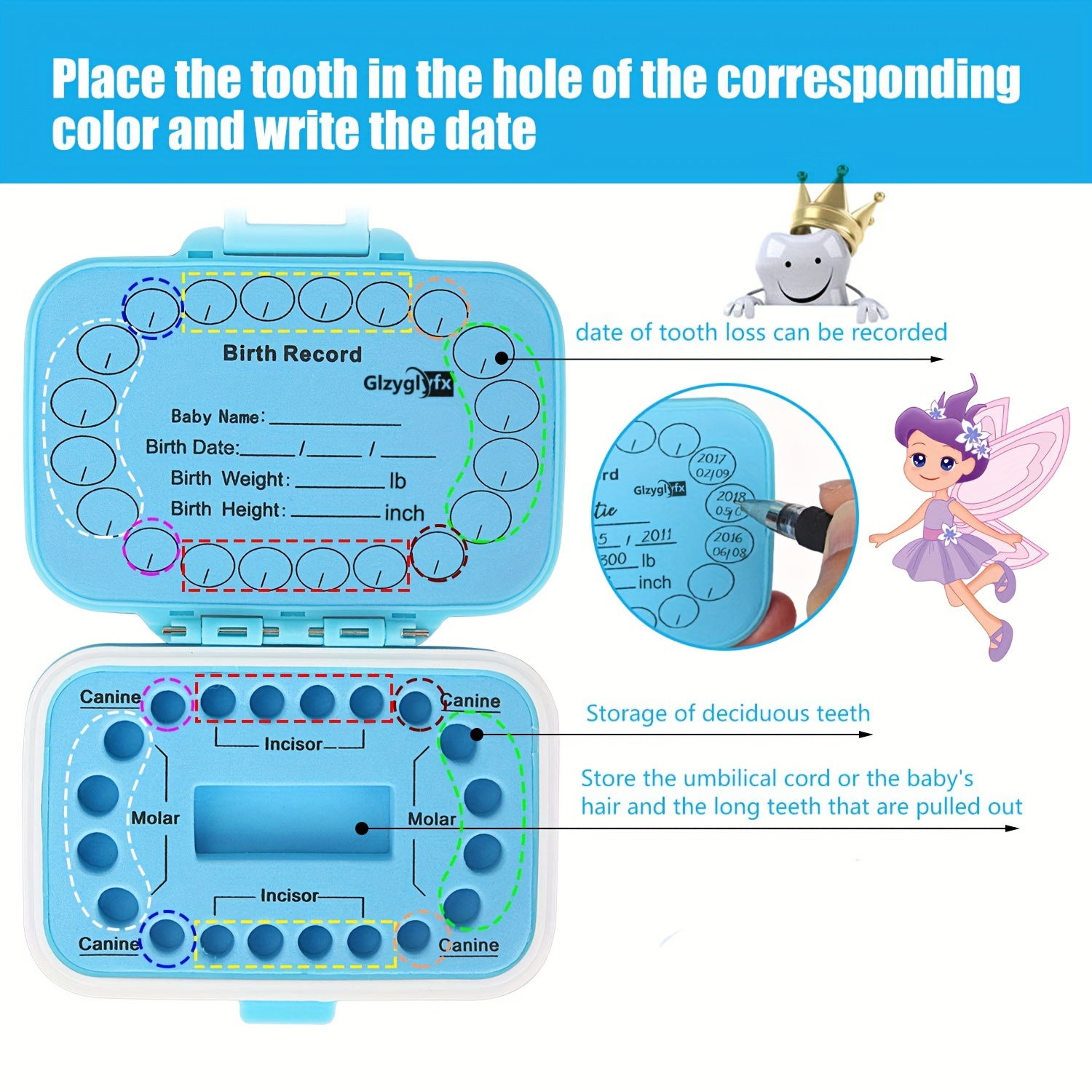 Tooth Keepsake Box Preserve Baby's Tooth Fairy - Temu