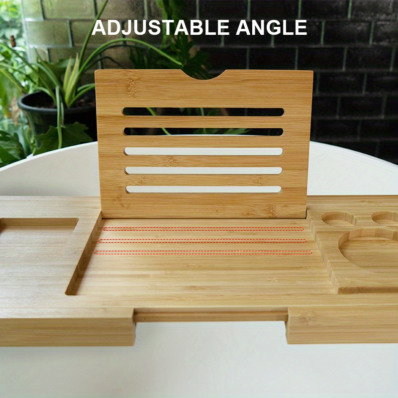 Bamboo Bathtub Tray Wooden Bathtub Shelf Extendable Wood Pad - Temu
