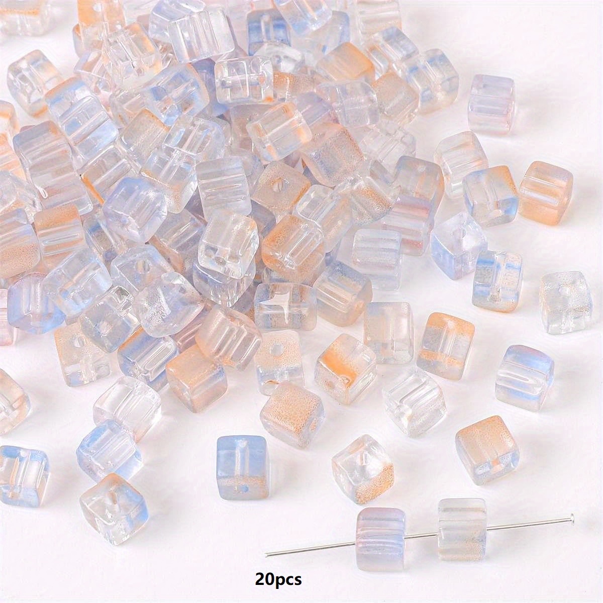 Colorful Transparent Glass Gradient Color Square Glass Loose - Temu ...