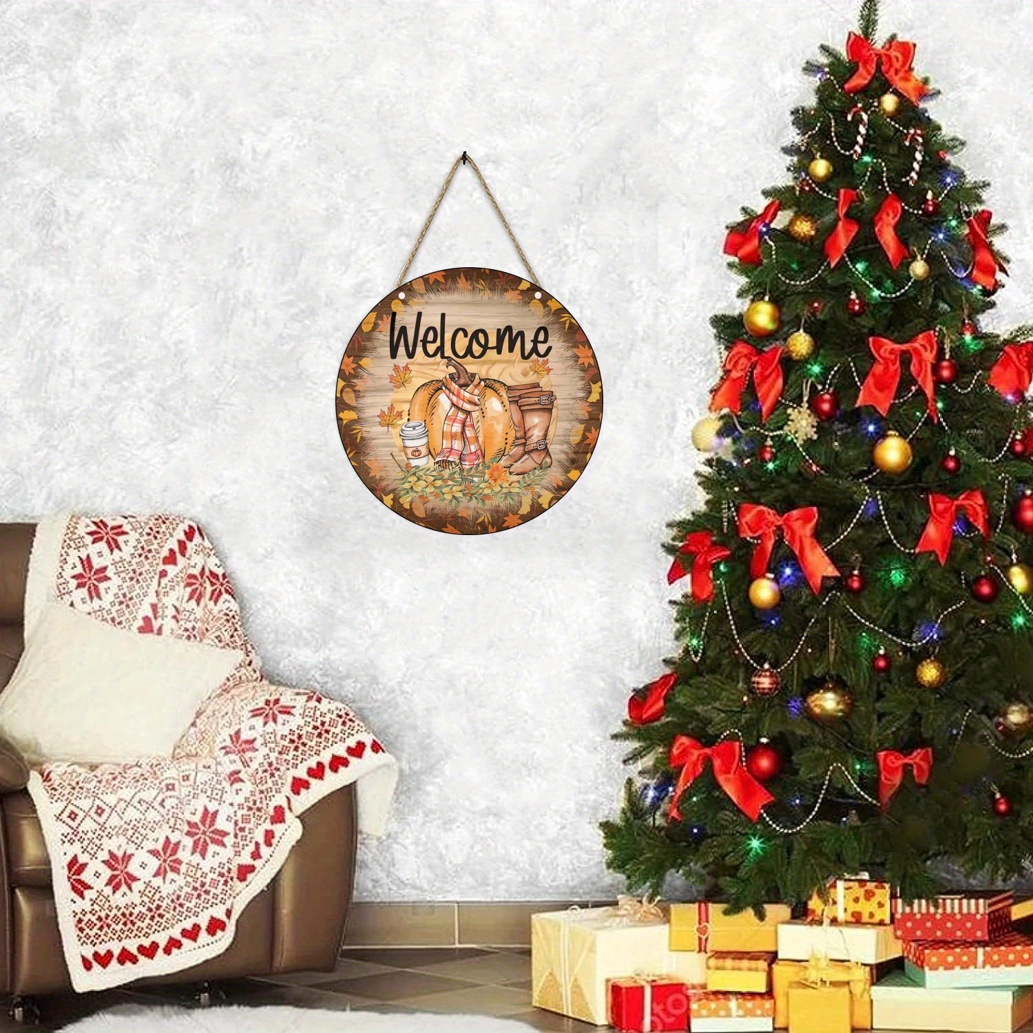 Welcome Pumpkin Round Wood Sign Home Garage Wall - Temu Australia