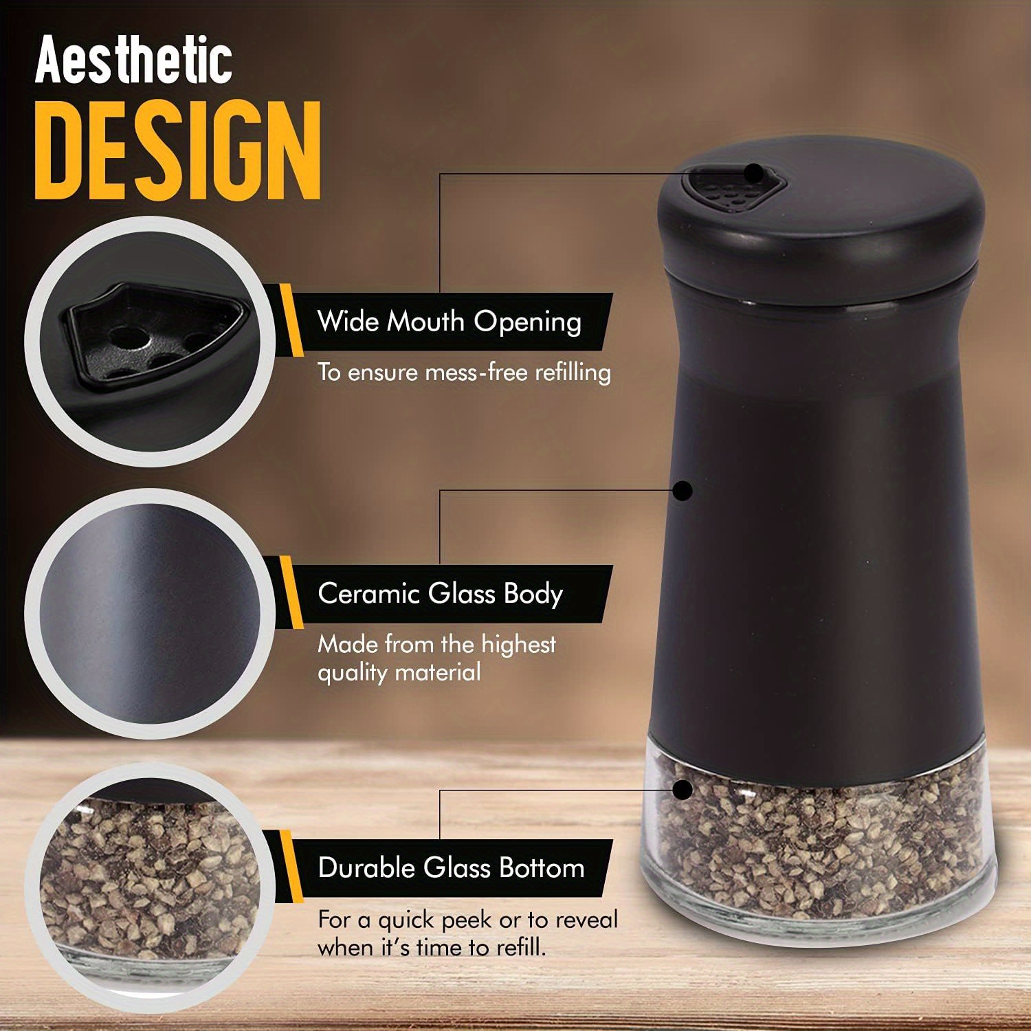 Salt Pepper Shakers Set Spice Dispenser Adjustable Pour - Temu Australia