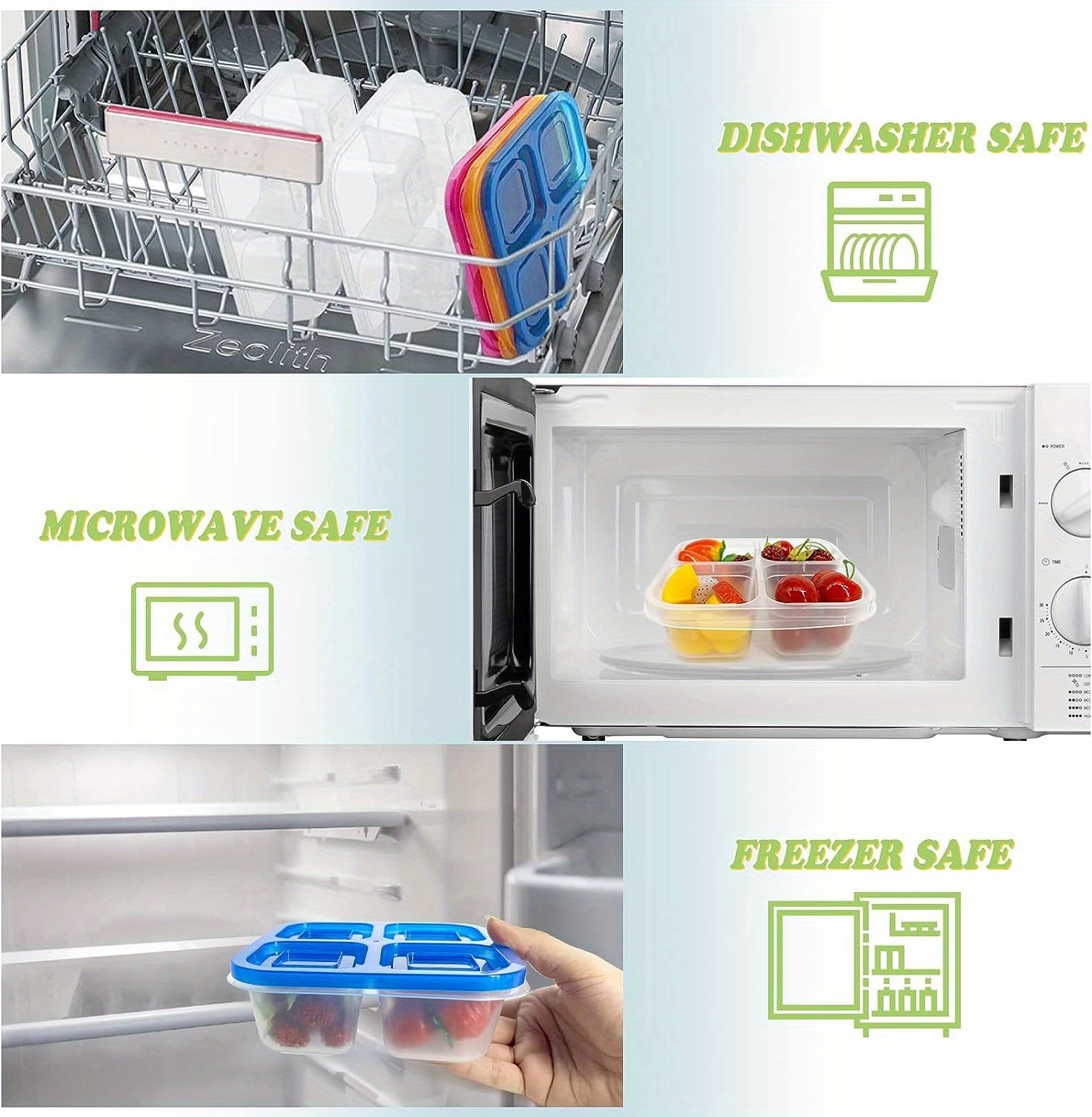 storage containers 4 compartment bento snack boxes lid - Temu Canada