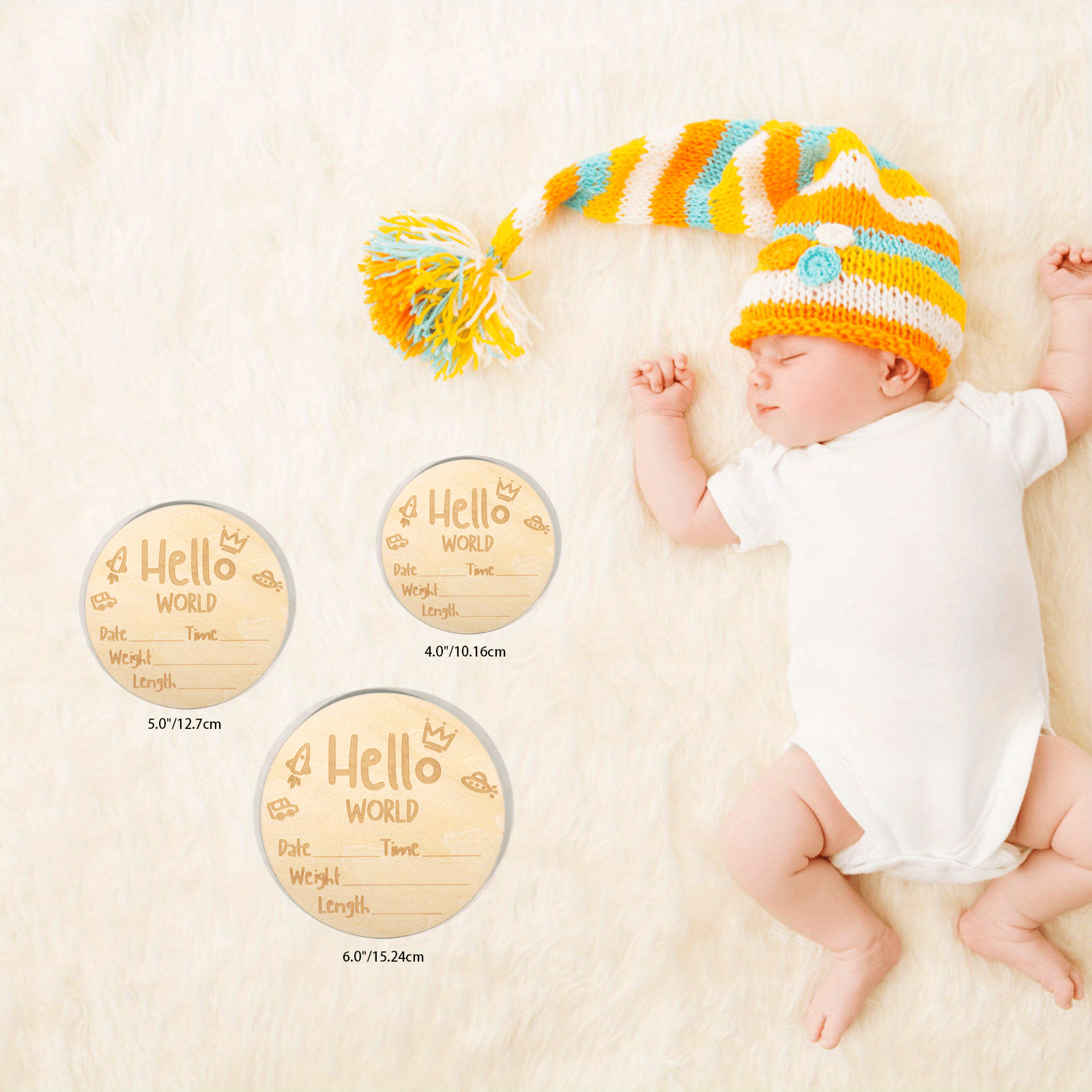 Hello World Wooden Laser Cut Baby Announcement Sign Birth - Temu Mauritius