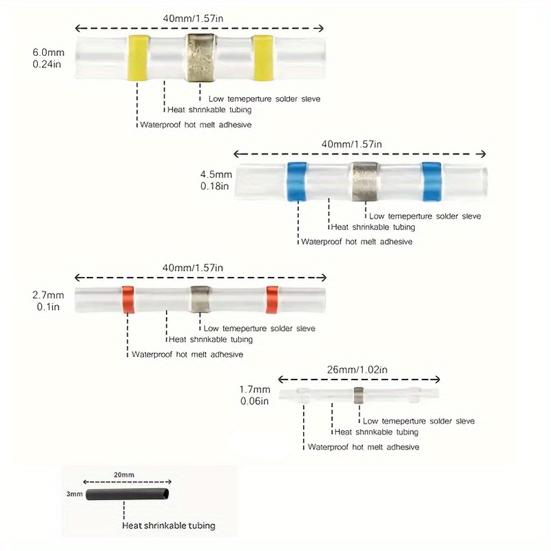 Heat Shrink Connectors Waterproof Insulated Electrical Crimp - Temu ...