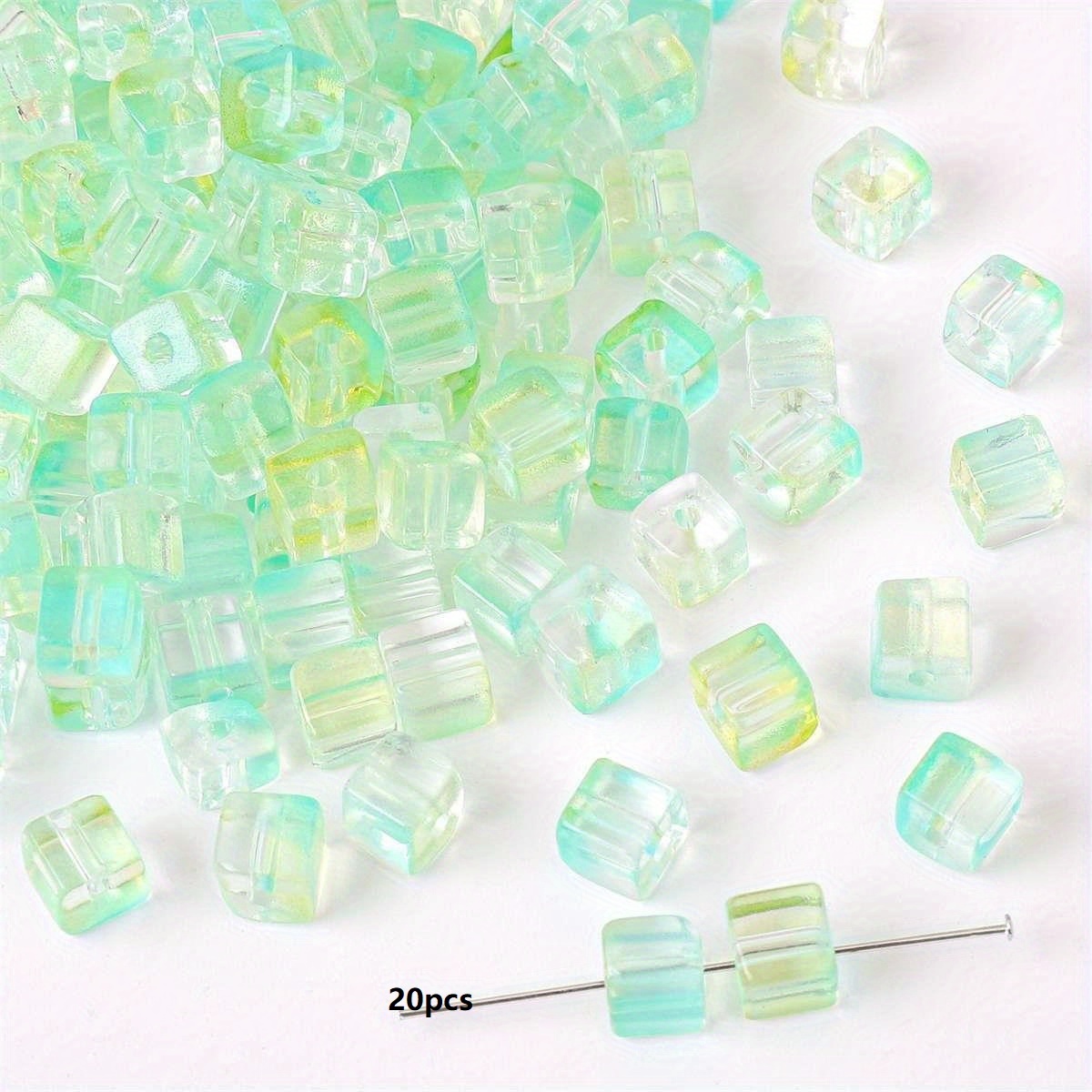 Colorful Transparent Glass Gradient Color Square Glass Loose - Temu ...