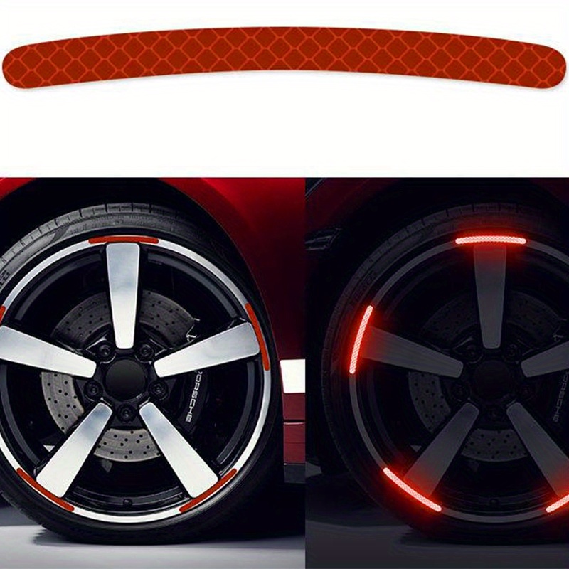 Red Car Wheel Hub Reflective Stickers Colorful Luminous Red - Temu Canada