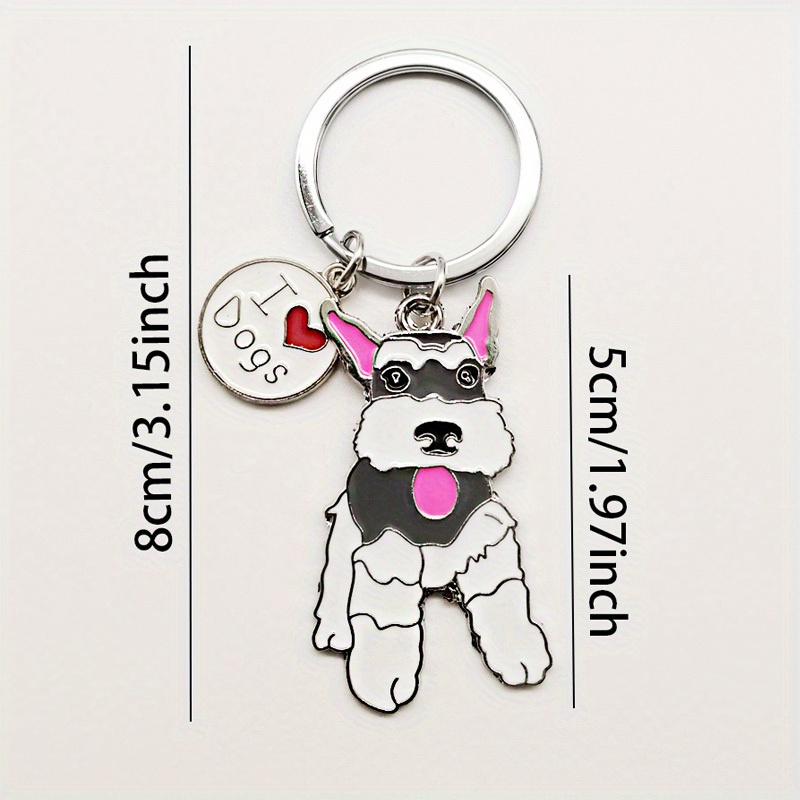 Gray Schnauzer Pet Dog Shaped Key Ring Key Chain Portable - Temu United ...