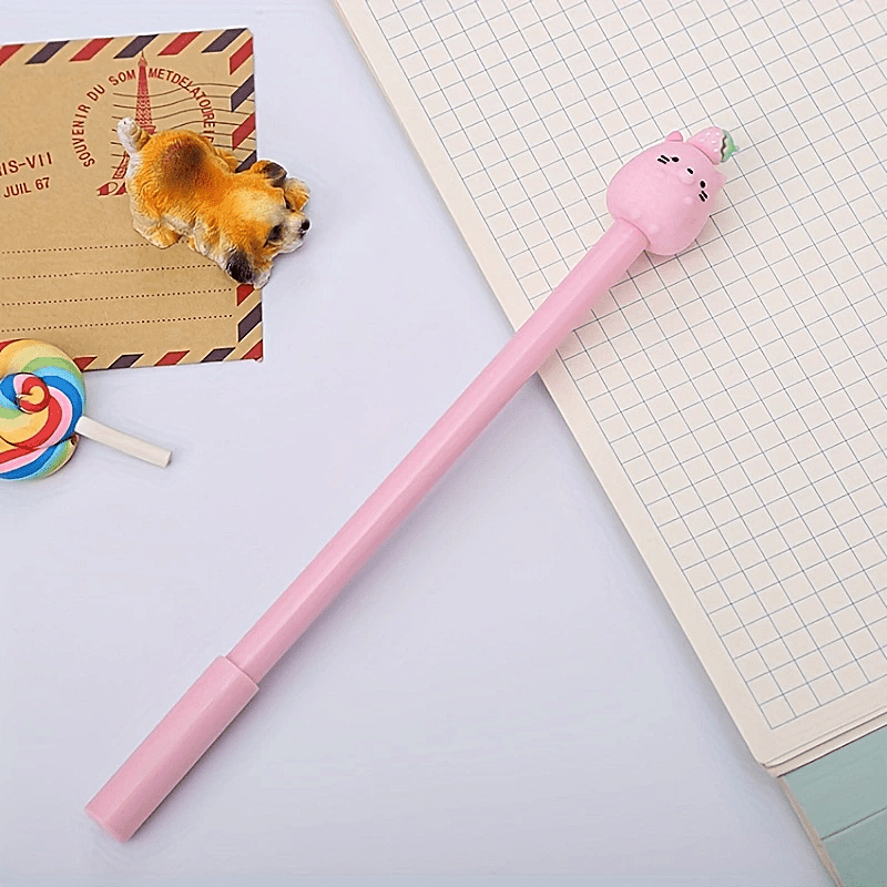 2pcs Cute Animal Fruit Combination Gel Pen Student Cute Silicone Head ...