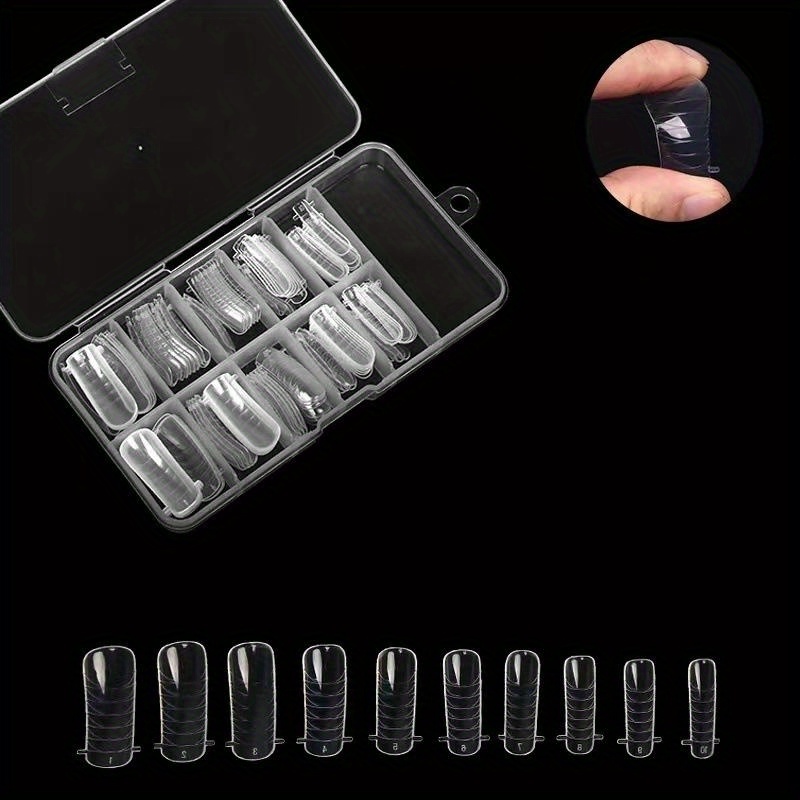폴리 익스텐션 젤 듀얼 네일 폼 폴리 네일 젤 폼 120pcs 클리어 네일 익스텐션 팁 세트 손톱 강화 짙어 Temu Of