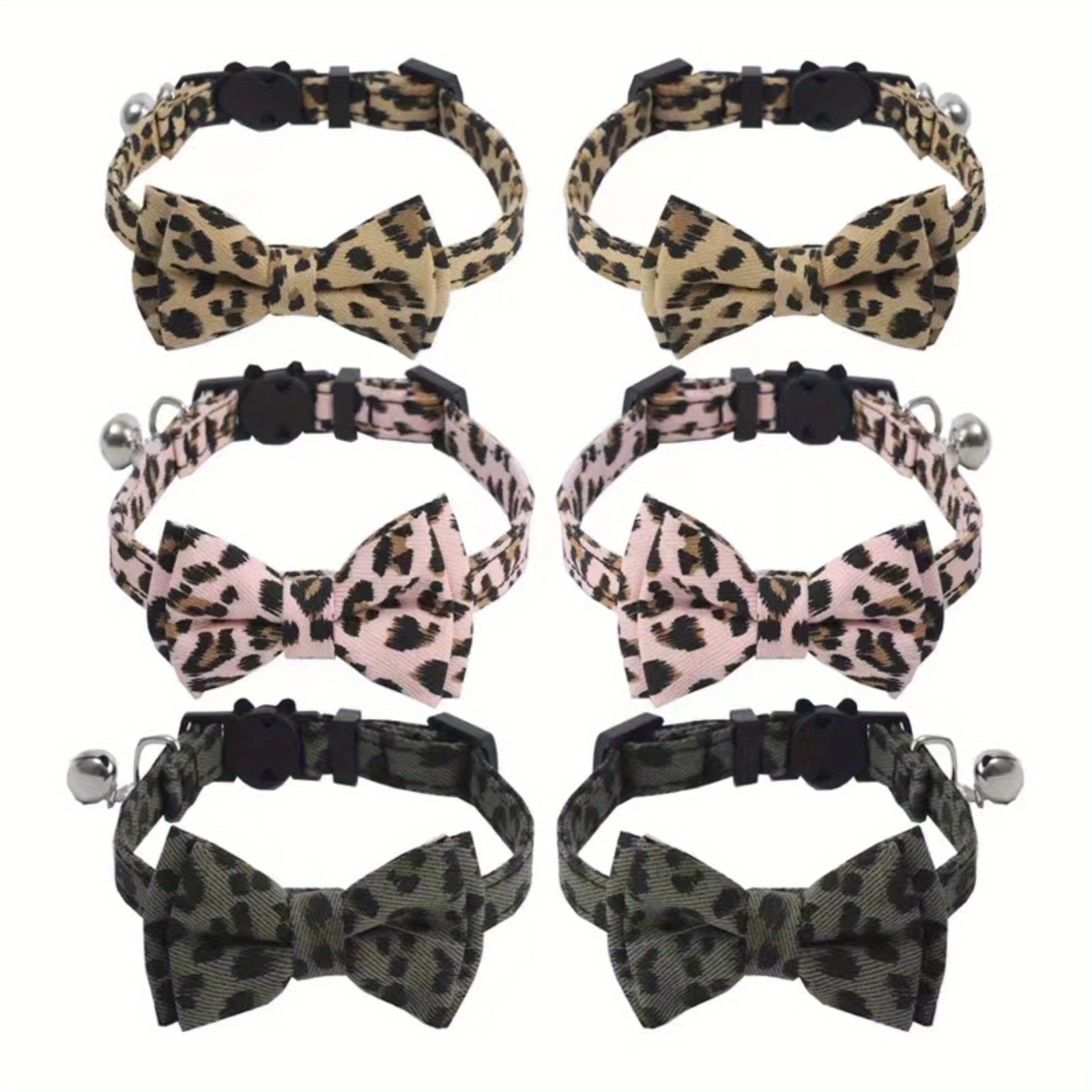 Adjustable Leopard Pattern Bow Tie Pet Dog Collars Necklace - Temu ...
