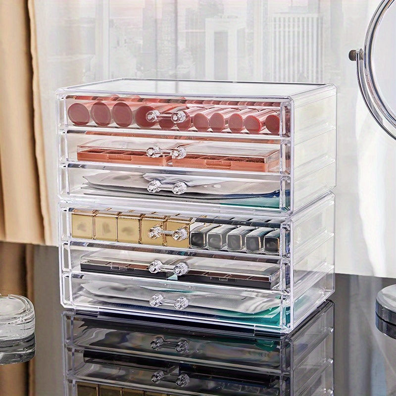 Cosmetic Display Case Jewelry Storage Box Clear Acrylic Hair - Temu ...