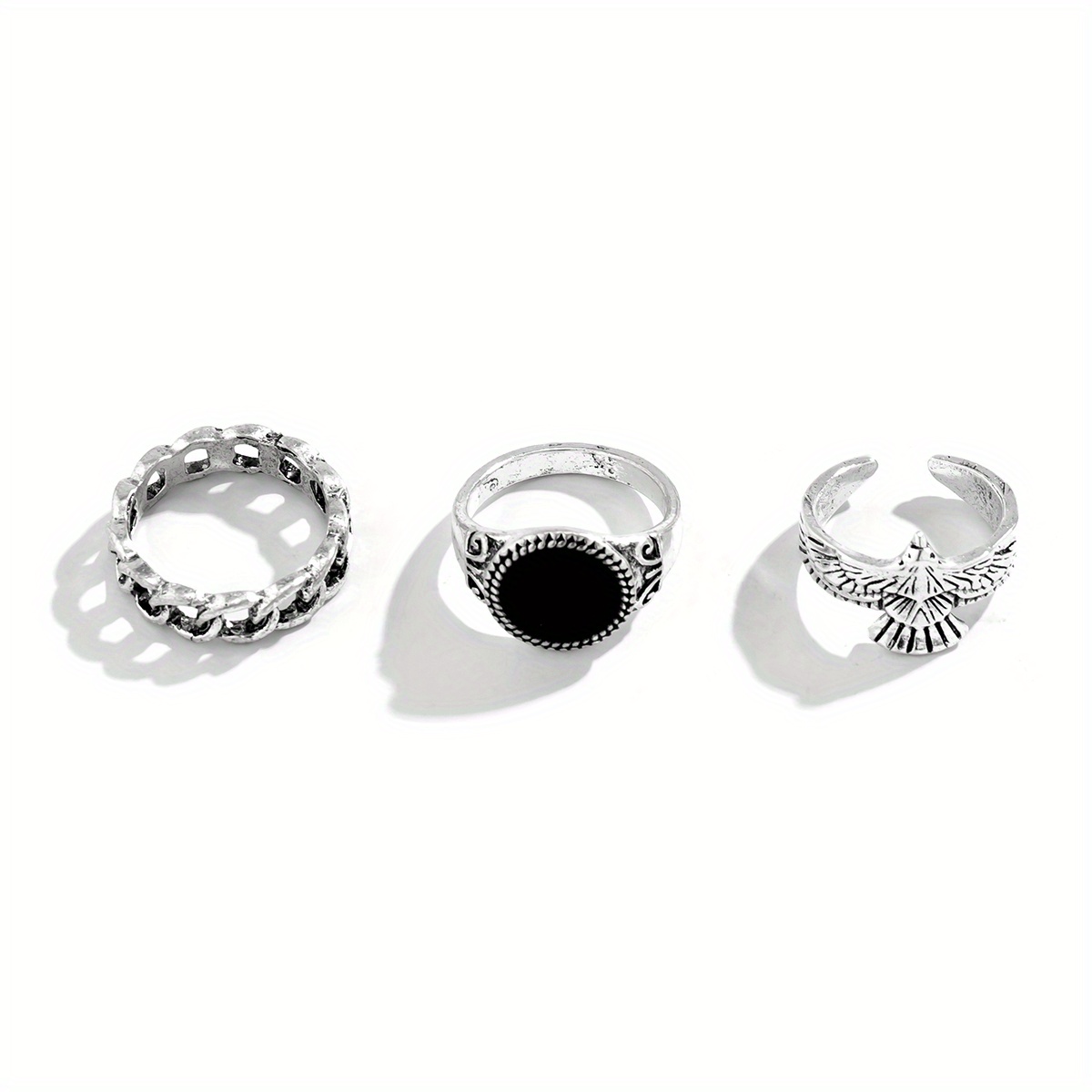 Retro Trendy Hollow Combination Ring Men's Ring - Temu United Kingdom
