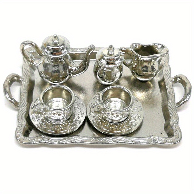 1: 12 dollhouse furniture miniature dining ware metal tea - Temu Canada