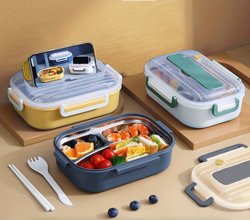 Stainless Steel Bento Box Compartments Tableware - Temu United