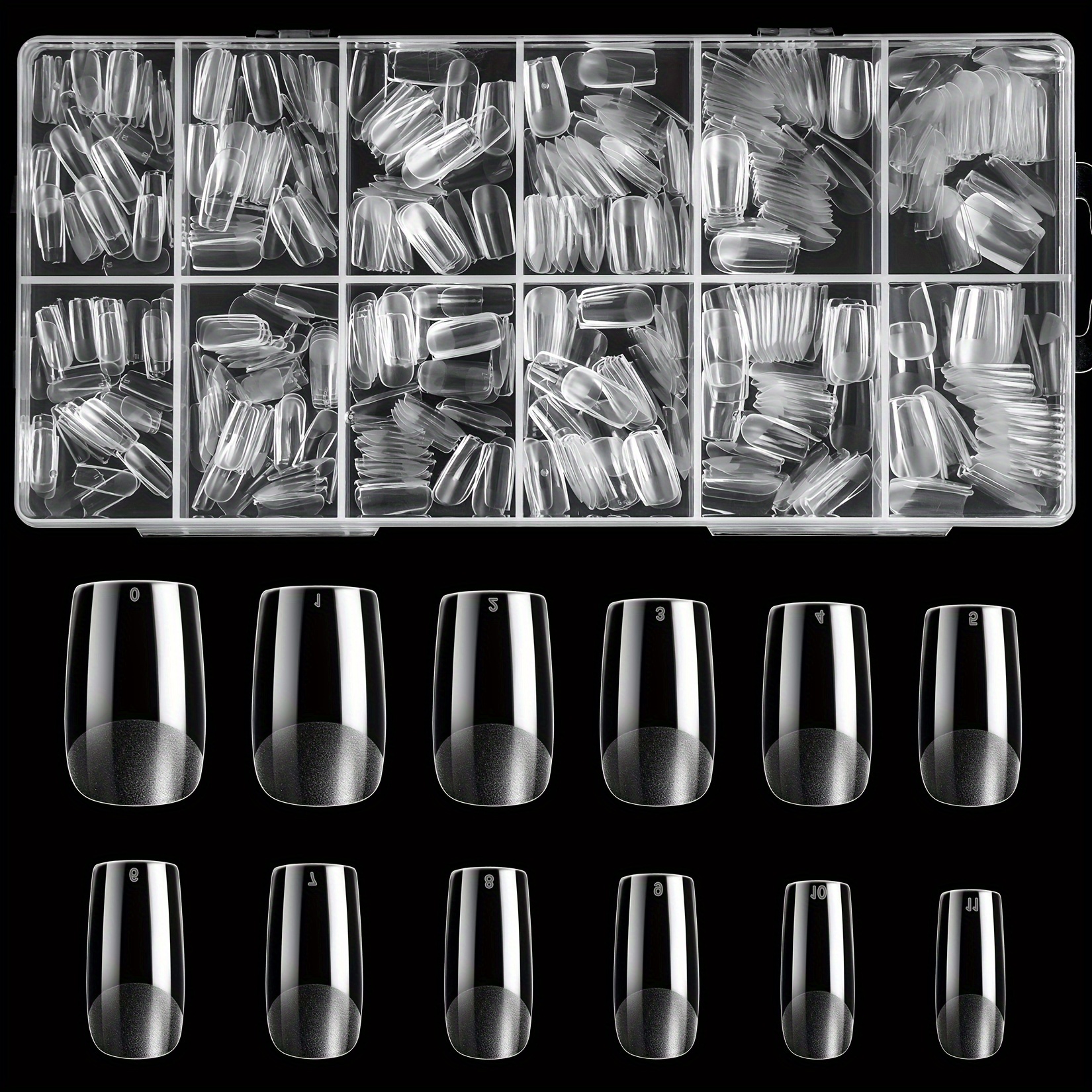 Square Nail Tips Gel X Nail Tips Full Cover Nail Tips 12 - Temu New Zealand