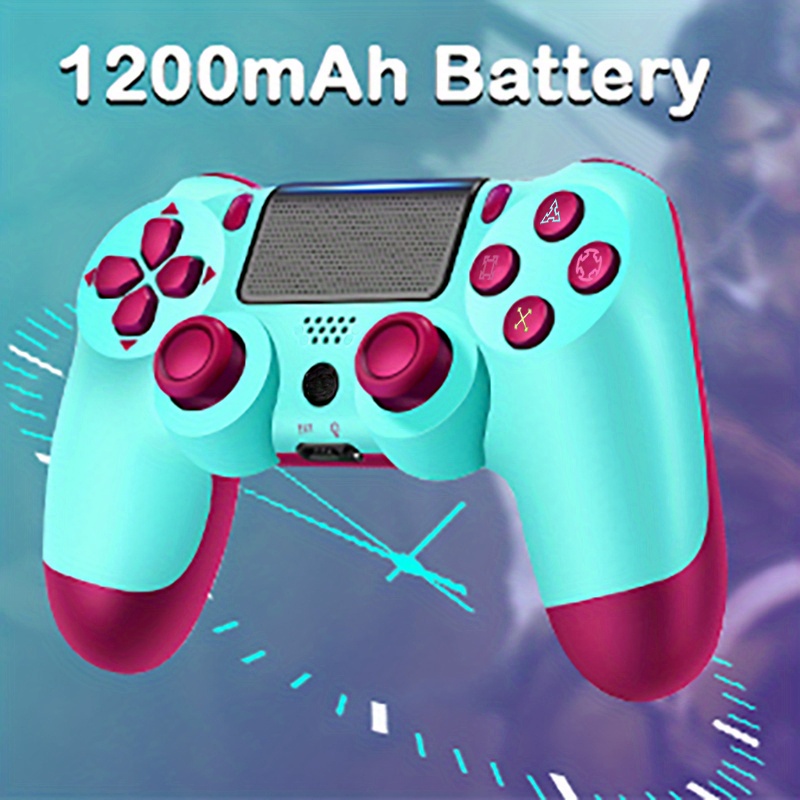 2 팩 Ps4용 무선 컨트롤러 Led 조명이 있는 컨트롤러 모터 2개 센서 헤드폰 잭 스피커 없음 대형 Temu