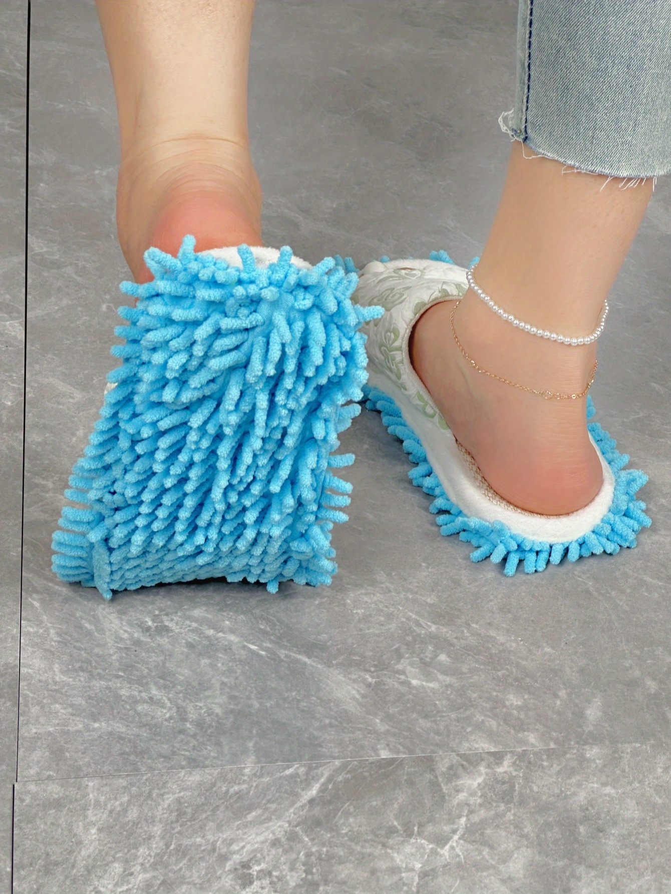 Flower Pattern Linen Mop Slippers Casual Slip Bedroom Shoes - Temu ...