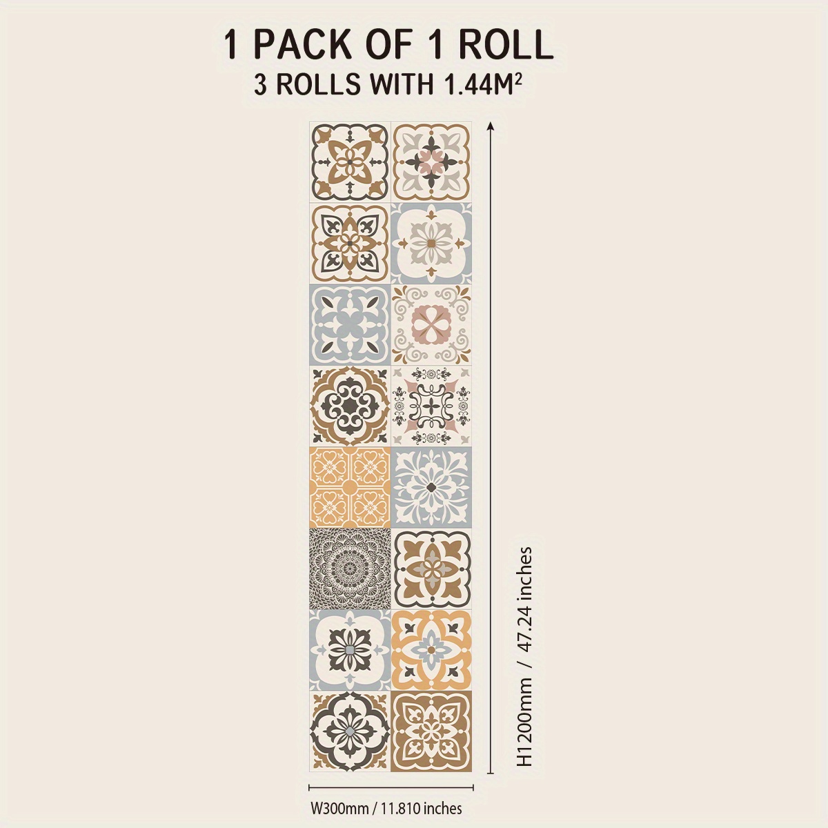 1 Rolle Ölbeständige Wandaufkleber Küche Böhmischen Stil - Temu Germany