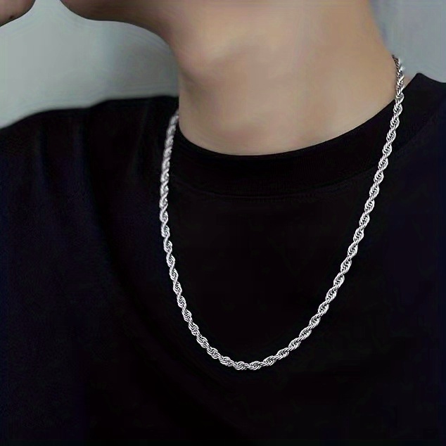 stainless steel twisted chain men women fashion single chain - Temu New ...