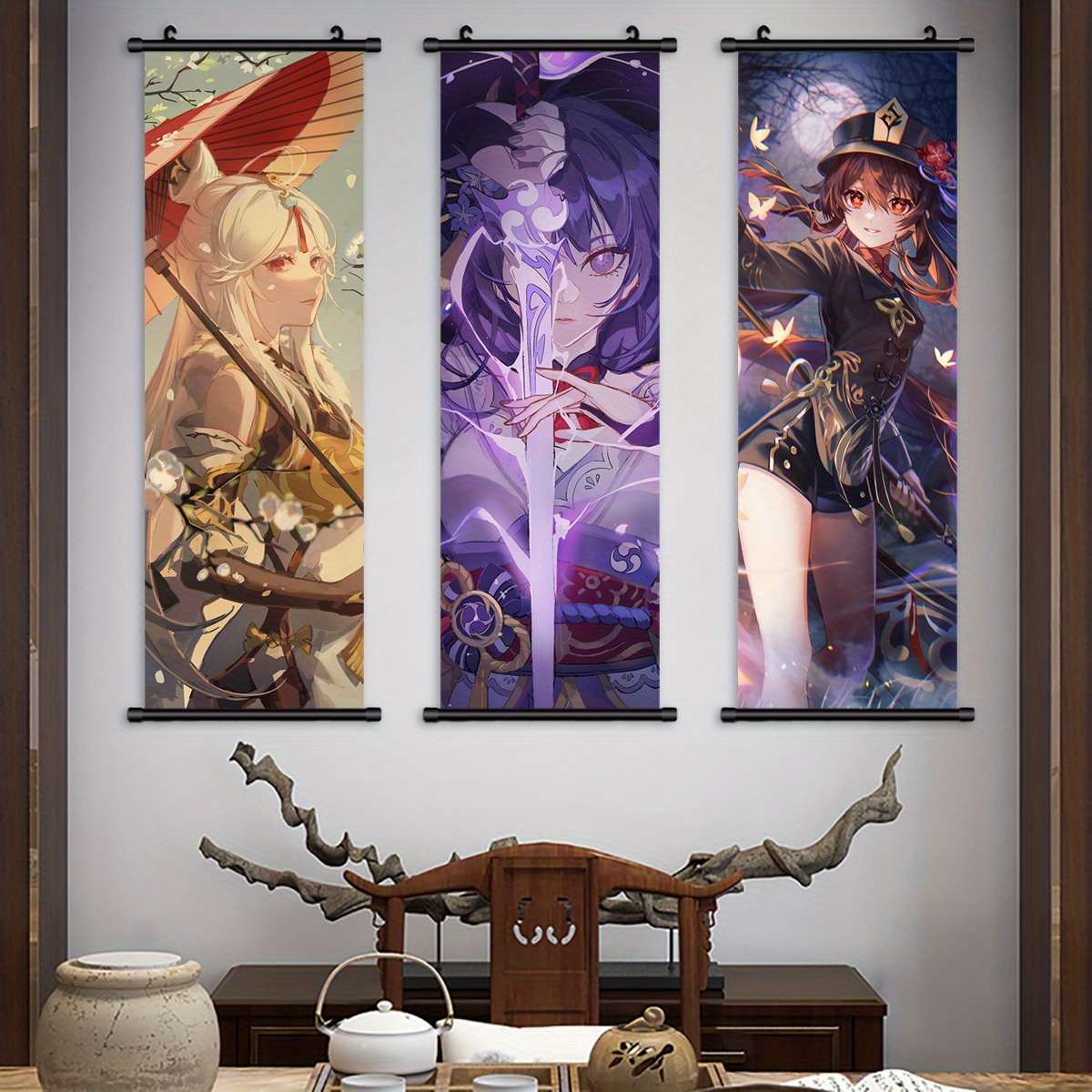 Japanese Anime Style Plastic Hanging Scrolls Painting Game - Temu