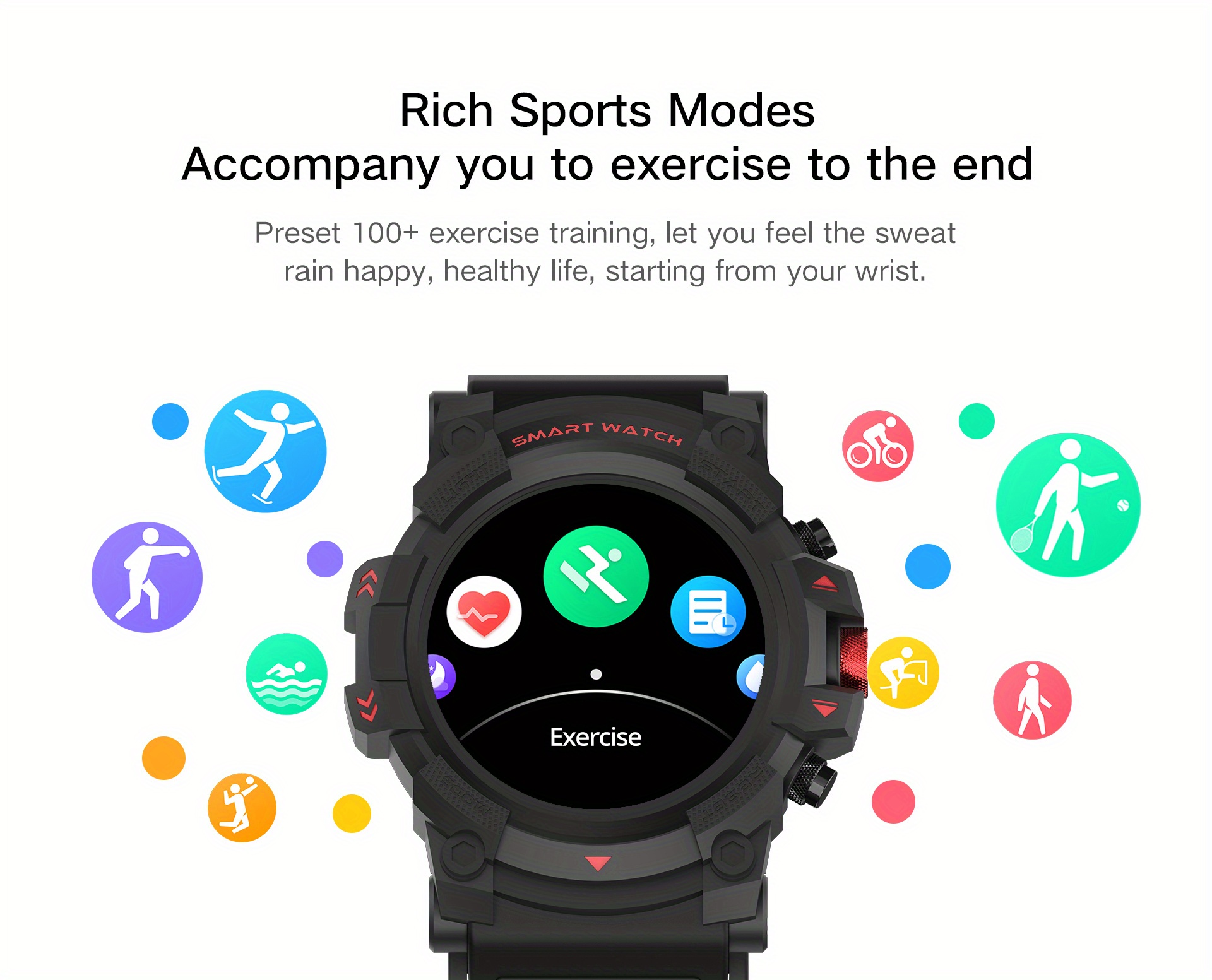 New Smart Watch G02 Outdoor Fitness Watch Music Play Bt - Temu Austria